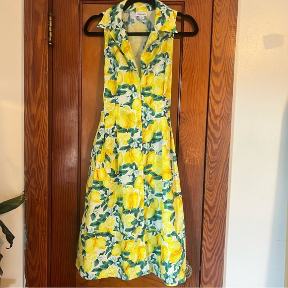 Chloe+Rene | Dresses | Chloe Rene Lemon Button Front Midi Dress | Poshmark